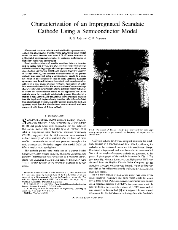 (PDF) Characterization of an impregnated scandate cathode using a ...