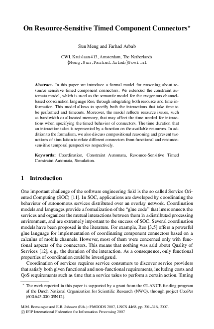 (PDF) On Resource-Sensitive Timed Component Connectors