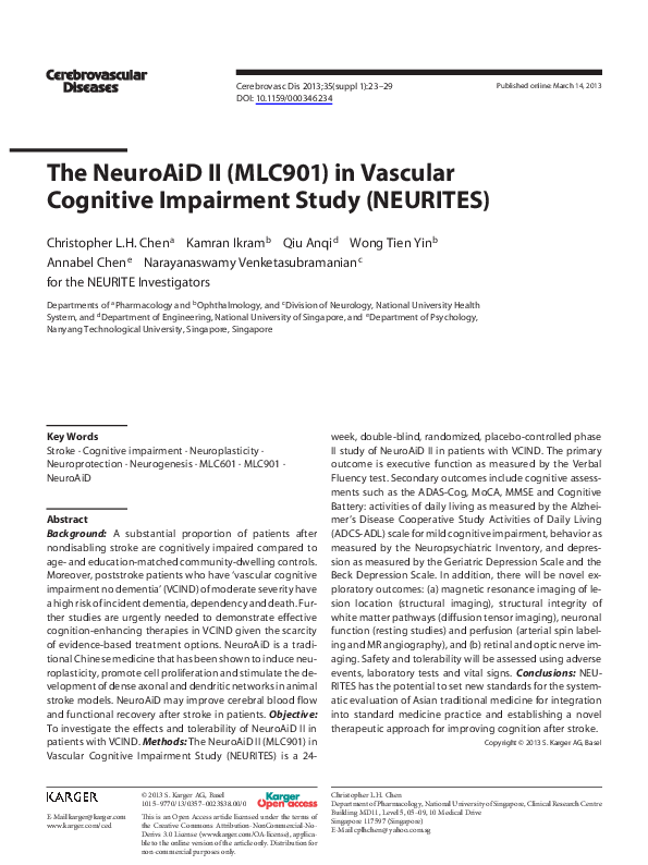 (PDF) The Missing Link in the Pathophysiology of Vascular Cognitive ...