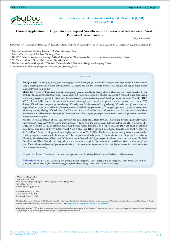 (PDF) Clinical Application of Upper Airways Topical Anesthesia in ...