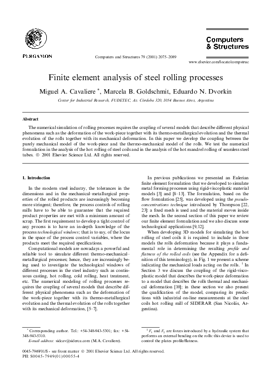 (PDF) Finite element analysis of steel rolling process