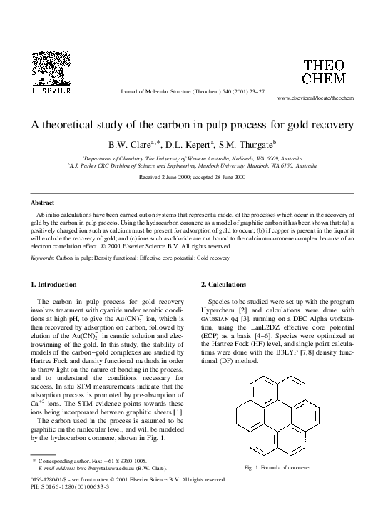 (PDF) A theoretical study of the carbon in pulp process for gold recovery