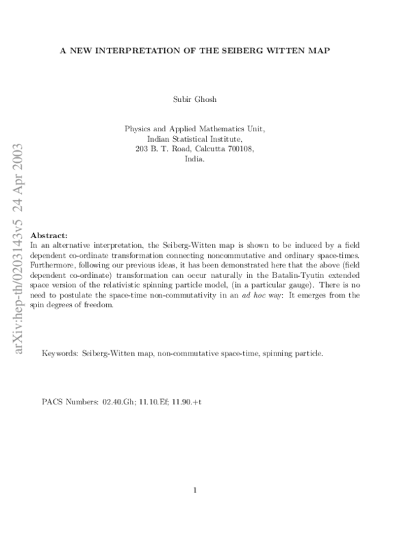 (PDF) A new interpretation of the Seiberg–Witten map