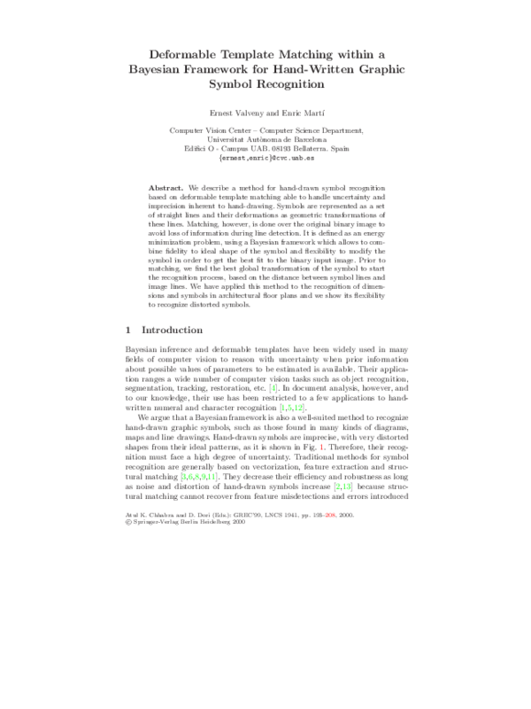 Pdf Deformable Template Matching Within A Bayesian Framework For Hand