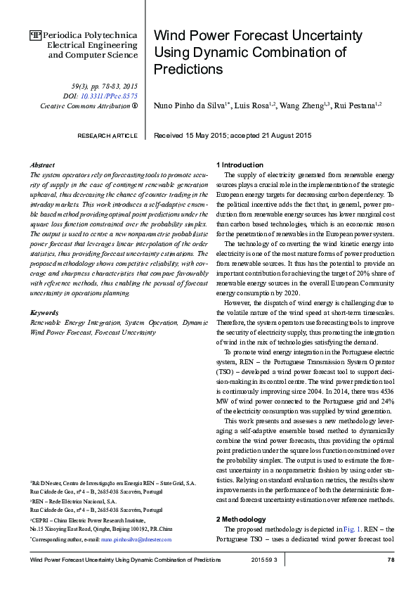 (PDF) Wind Power Forecast Uncertainty Using Dynamic Combination of ...