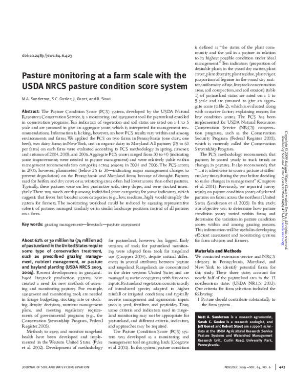 (PDF) Farm-Scale Monitoring of Pasture Health