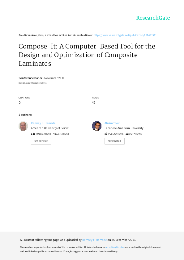 (PDF) Compose-it: A computer-based tool for the design and optimization ...