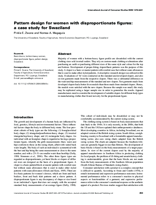 (PDF) Pattern design for women with disproportionate figures: a case ...