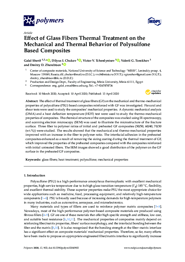 (PDF) Effect of Glass Fibers Thermal Treatment on the Mechanical and ...