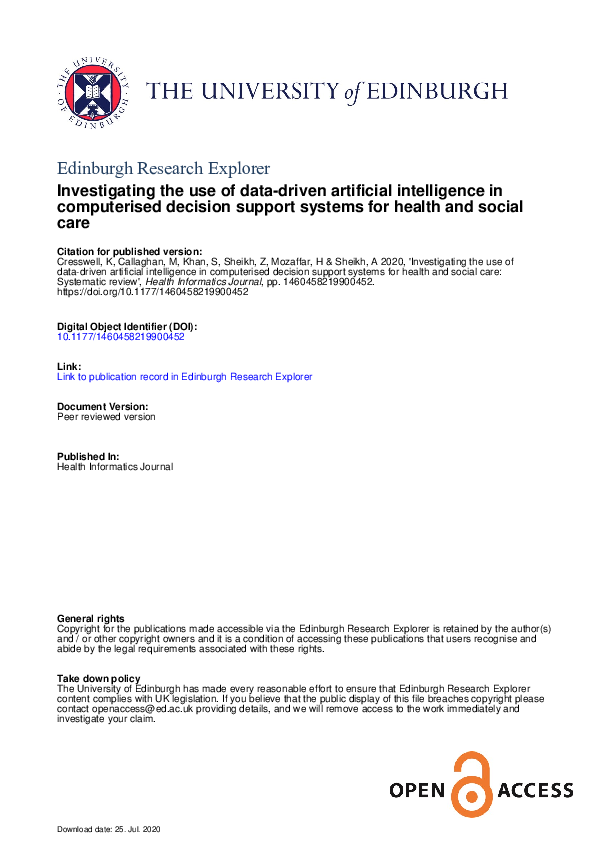 (PDF) Investigating the use of data-driven artificial intelligence in computerised decision ...