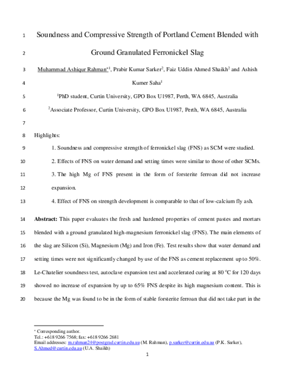 (PDF) Soundness and compressive strength of Portland cement blended ...