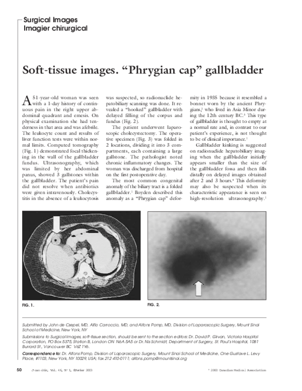 (PDF) Soft-tissue images. "Phrygian cap" gallbladder