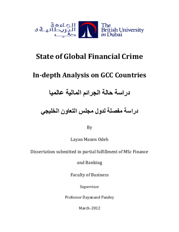 (PDF) State of Global Financial Crime In-­depth Analysis on GCC ...