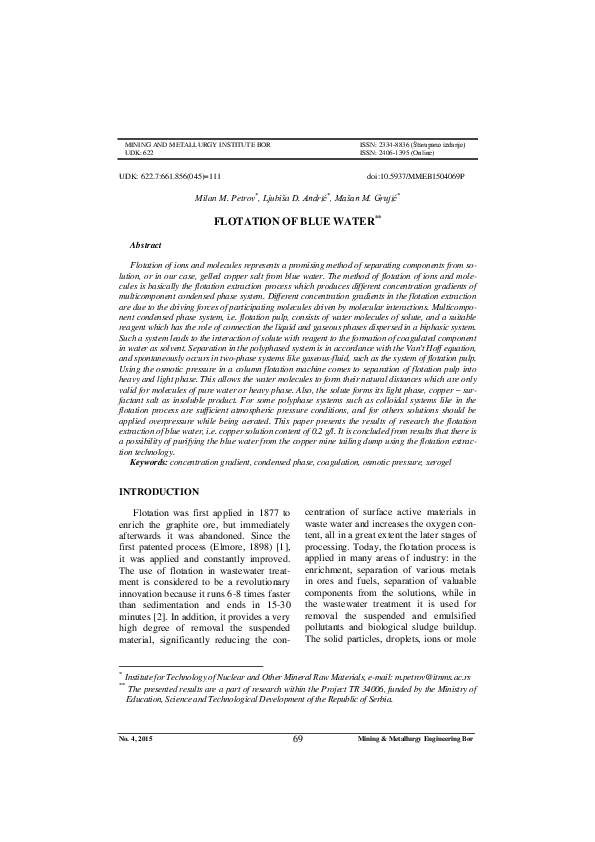 (PDF) Flotation of blue water