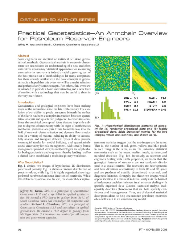 (PDF) Practical Geostatistics - An Armchair Overview for Petroleum ...