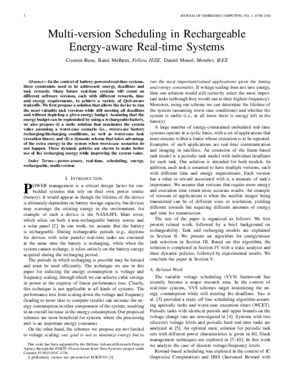 (PDF) Multi-version scheduling in rechargeable energy-aware real-time ...