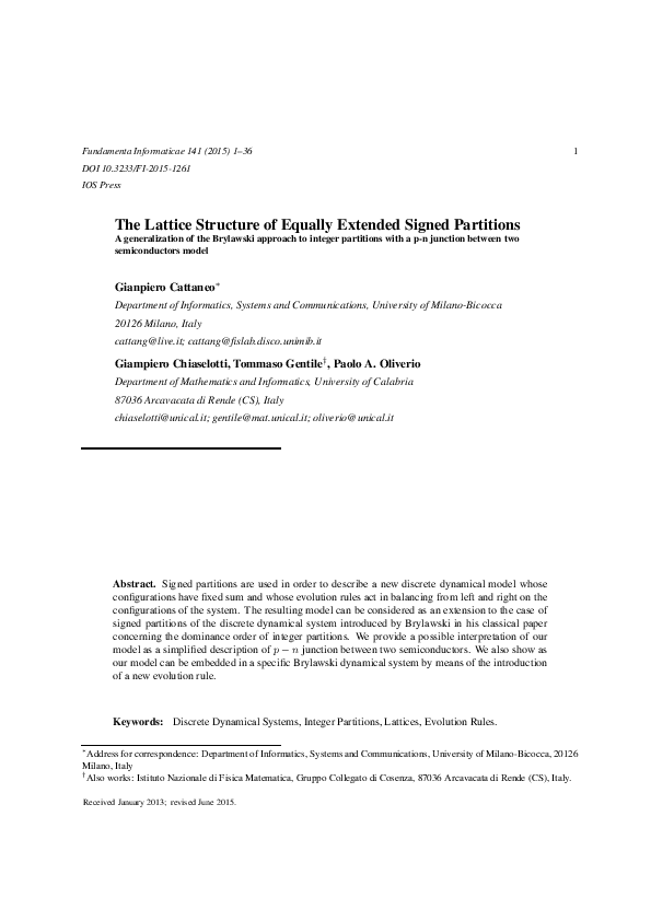 (PDF) The Lattice Structure of Equally Extended Signed Partitions