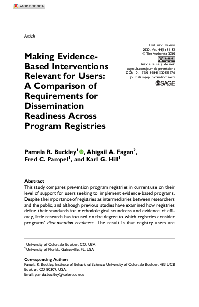 (PDF) Making Evidence-Based Interventions Relevant for Users: A ...