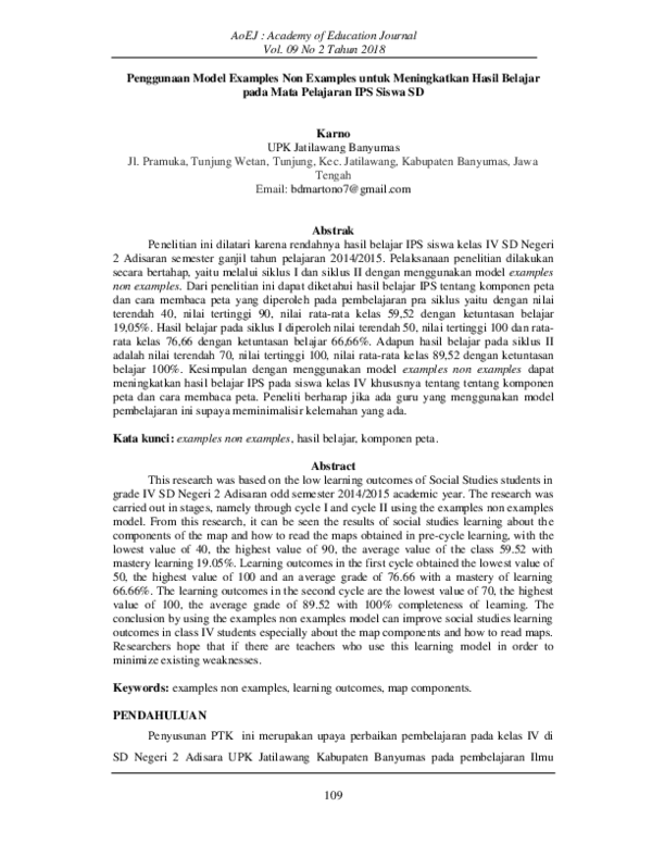 (PDF) Penggunaan Model Examples Non Examples untuk Meningkatkan Hasil ...