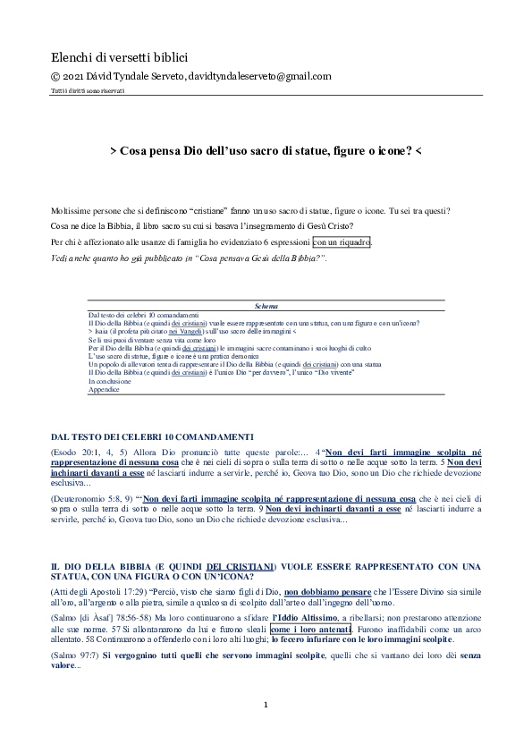 (PDF) Elenchi di versetti biblici - Cosa pensa Dio dell’uso sacro di ...