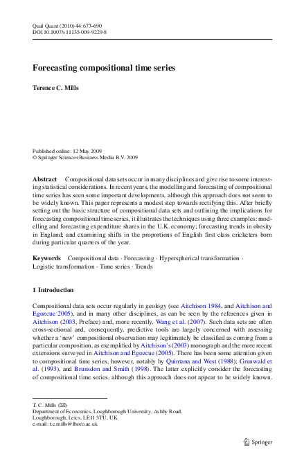 Pdf Forecasting Compositional Time Series