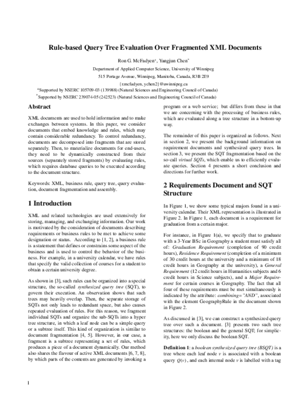 Pdf Rule Based Query Tree Evaluation Over Fragmented Xml Documents