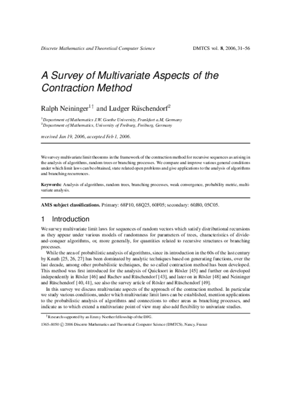 (PDF) A survey of multivariate aspects of the contraction method
