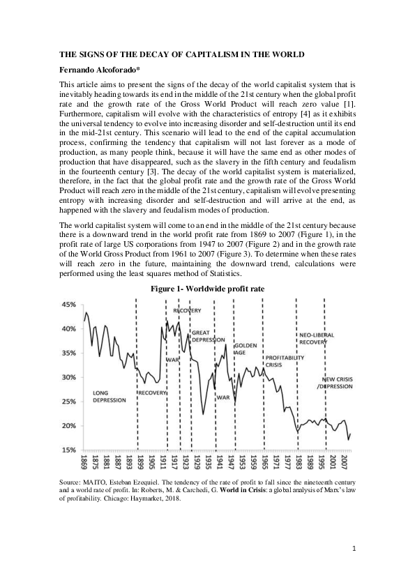 (PDF) THE SIGNS OF THE DECAY OF CAPITALISM IN THE WORLD