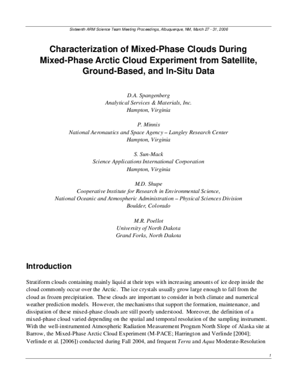 (PDF) Characterization of Mixed-Phase Clouds During Mixed-Phase Arctic Cloud Experiment from ...