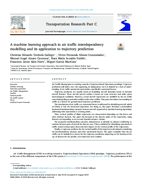 (PDF) A machine learning approach to air traffic interdependency modelling and its application ...