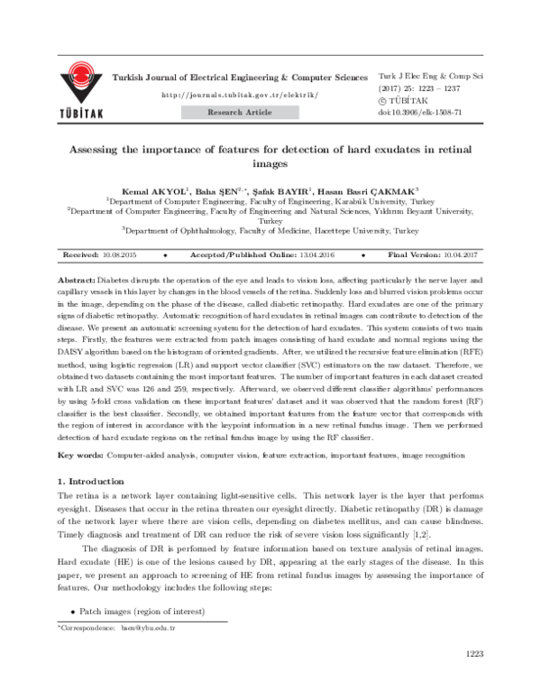 Pdf Assessing The Importance Of Features For Detection Of Hard