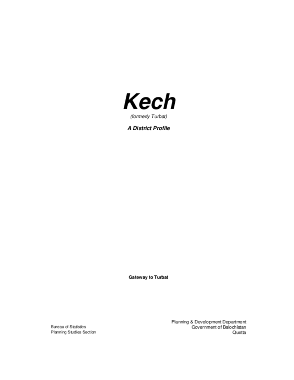 (PDF) Kech: A District Profile