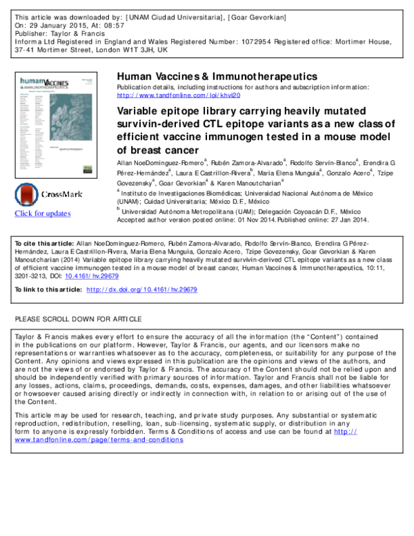 (PDF) Variable epitope library carrying heavily mutated survivin ...