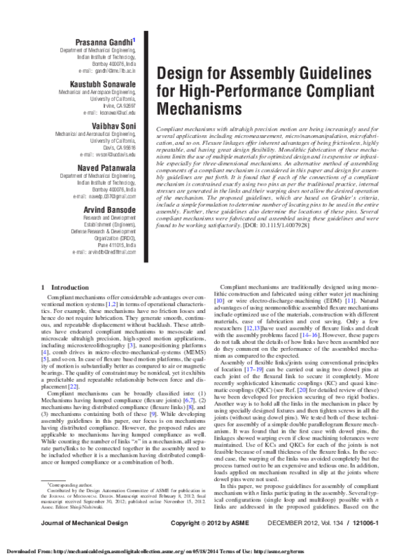 (PDF) Design for Assembly Guidelines for High-Performance Compliant ...