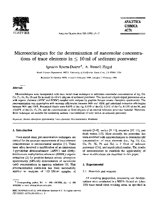 (PDF) Microtechniques for the determination of nanomolar concentrations ...