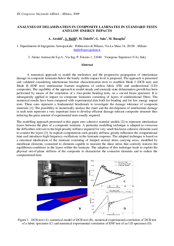 (PDF) Analyses of delamination in composite laminates in standard tests ...