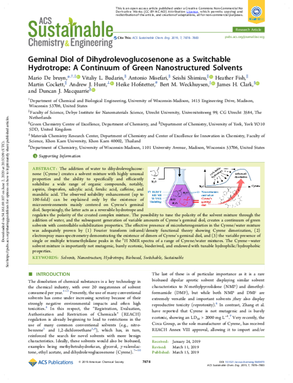 (PDF) The Geminal Diol of Dihydrolevoglucosenone as a Switchable ...