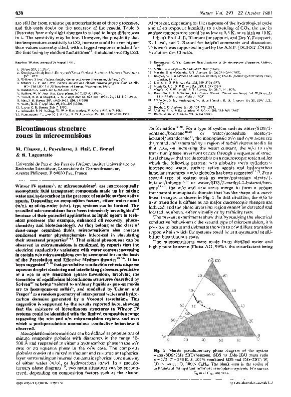 (PDF) Bicontinuous structure zones in microemulsions