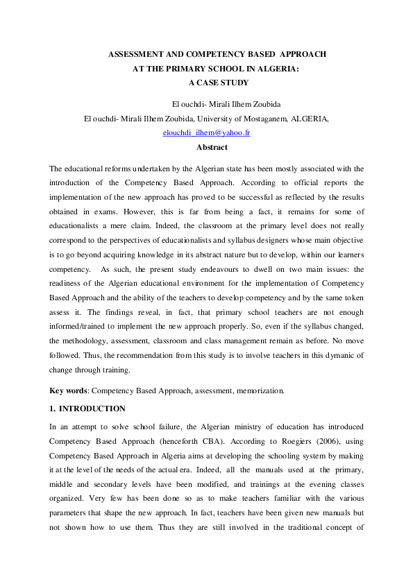 PDF ASSESSMENT AND COMPETENCY BASED APPROACH AT THE PRIMARY SCHOOL IN pdf-assessment-and-competency-based-approach-at-the-primary-school-in