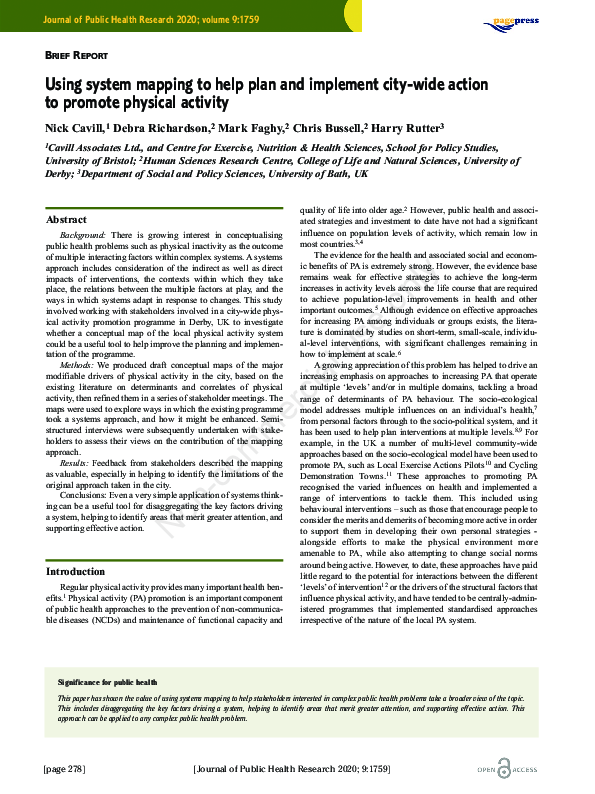 (PDF) Using system mapping to help plan and implement city-wide action ...