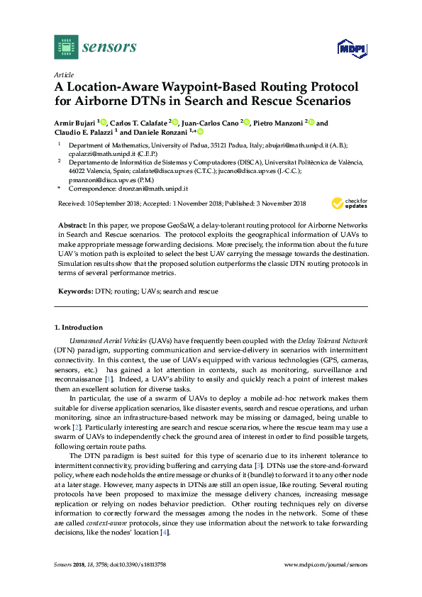 (PDF) A Location-Aware Waypoint-Based Routing Protocol for Airborne DTNs in Search and Rescue ...