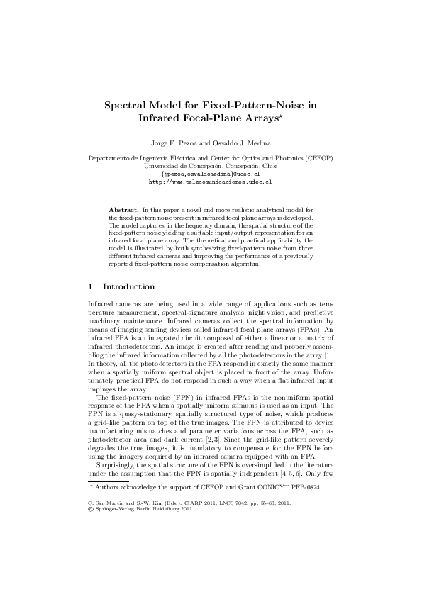 (PDF) Spectral model for fixed-pattern-noise in infrared focal-plane arrays