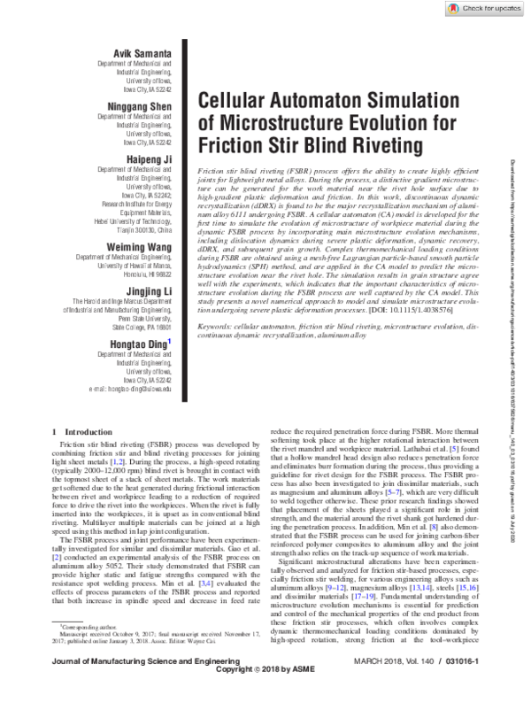 Pdf Cellular Automaton Simulation Of Microstructure Evolution For