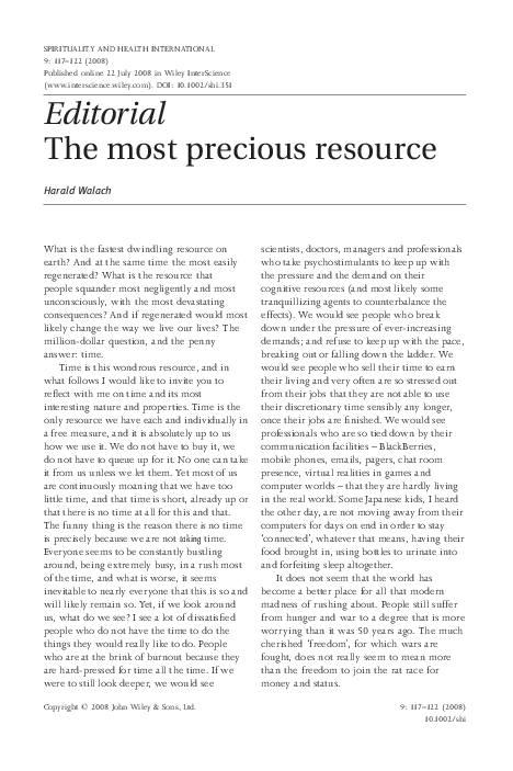 (PDF) The most precious resource