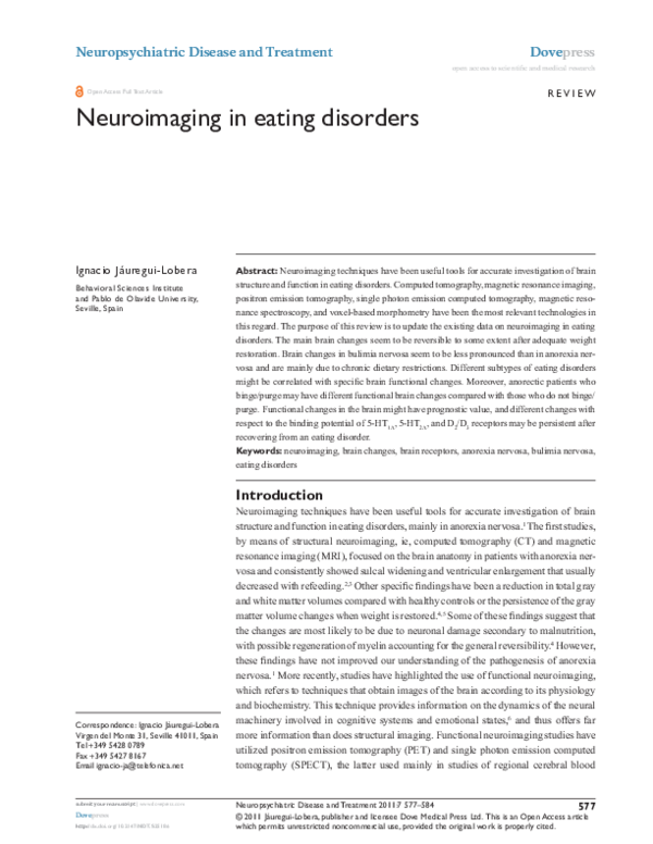 (PDF) Neuroimaging in eating disorders | Marion Hetherington - Academia.edu