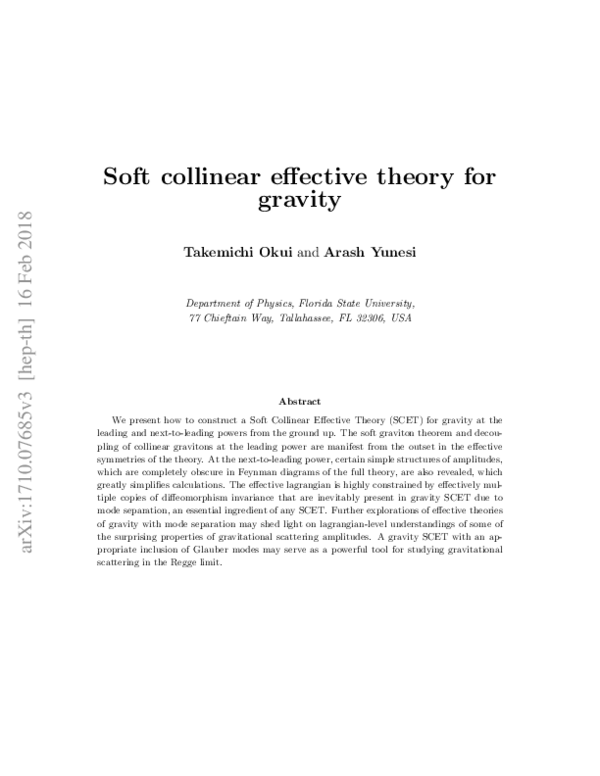 (PDF) Soft collinear effective theory for gravity