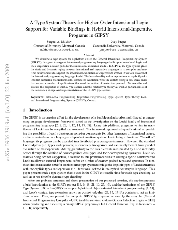 (PDF) A Type System Theory for Higher-Order Intensional Logic Support ...