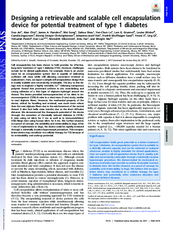 (PDF) Designing a retrievable and scalable cell encapsulation device for potential treatment of ...