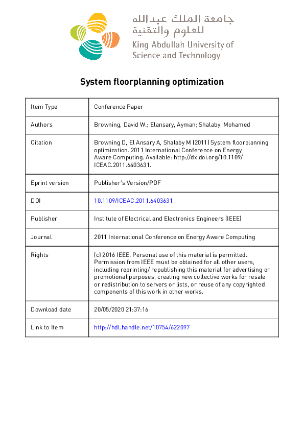 (PDF) System floorplanning optimization