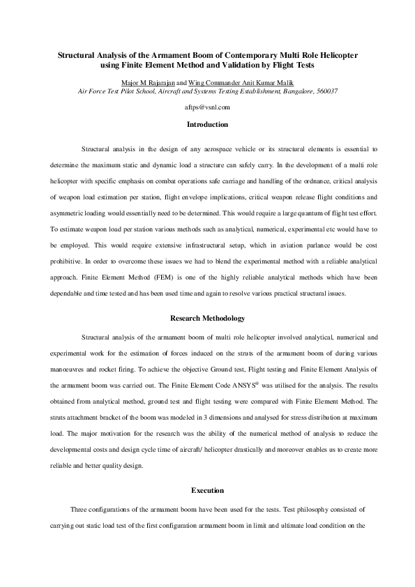 (PDF) Structural Analysis of the Armament Boom of Contemporary Multi ...